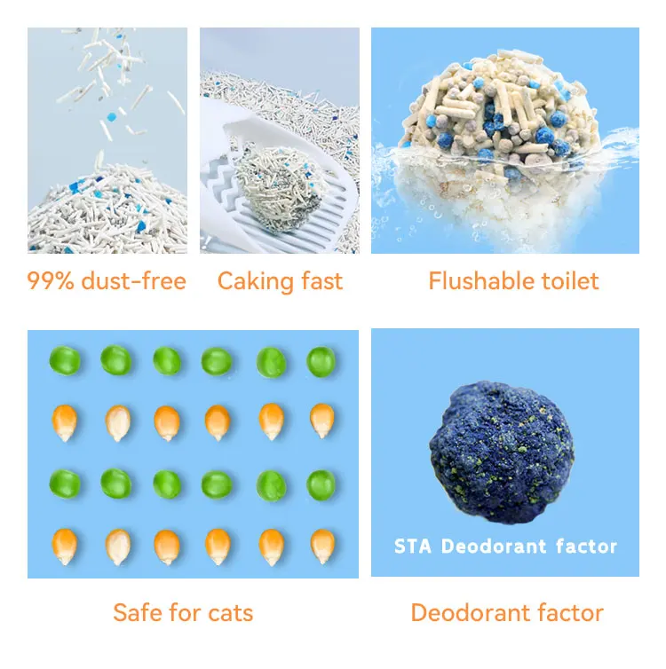 OEM ODM Cat Sand Customized Dust Free Flushable Food Grade ...