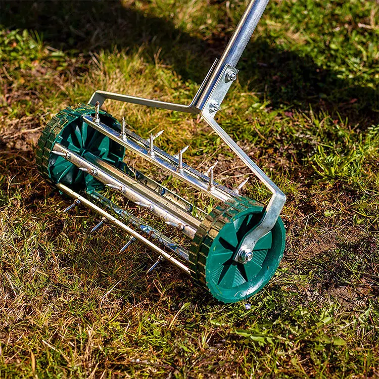 Heavy-duty Diy Rolling Lawn Aerator 49inch Steel Handle Detachable ...