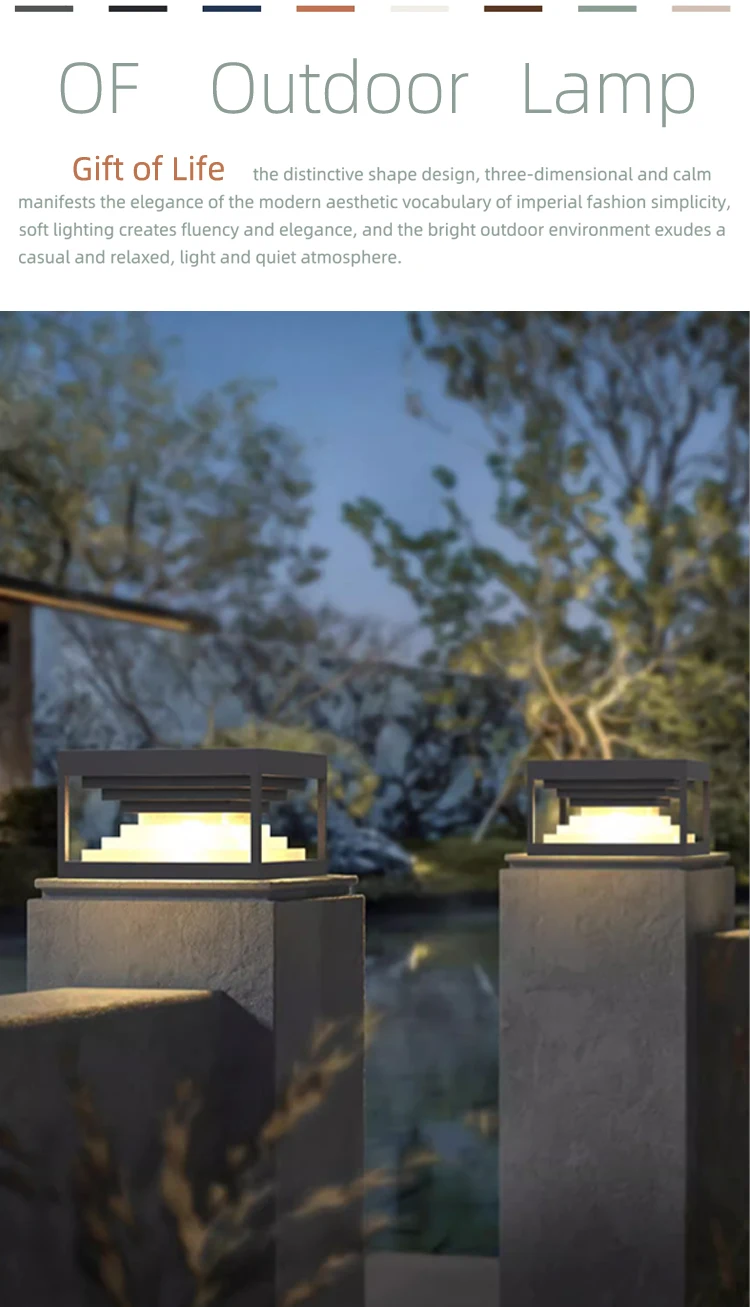 Courtyard Light Peripheral Wall Villa Pillar Lamp Square Door Stack ...