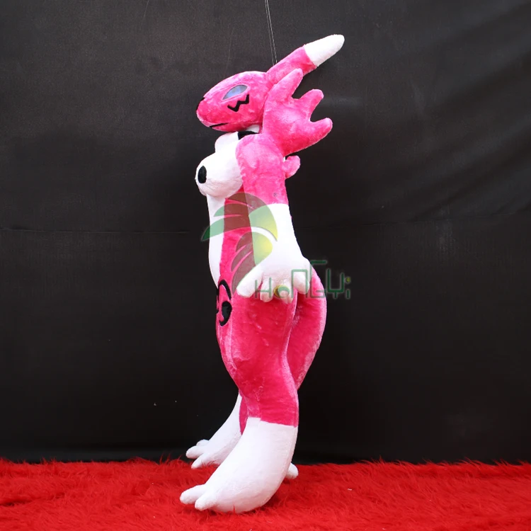 Hongyi Double Layers PVC and Furry Pink Renamon Doll Inflatable Fox ...