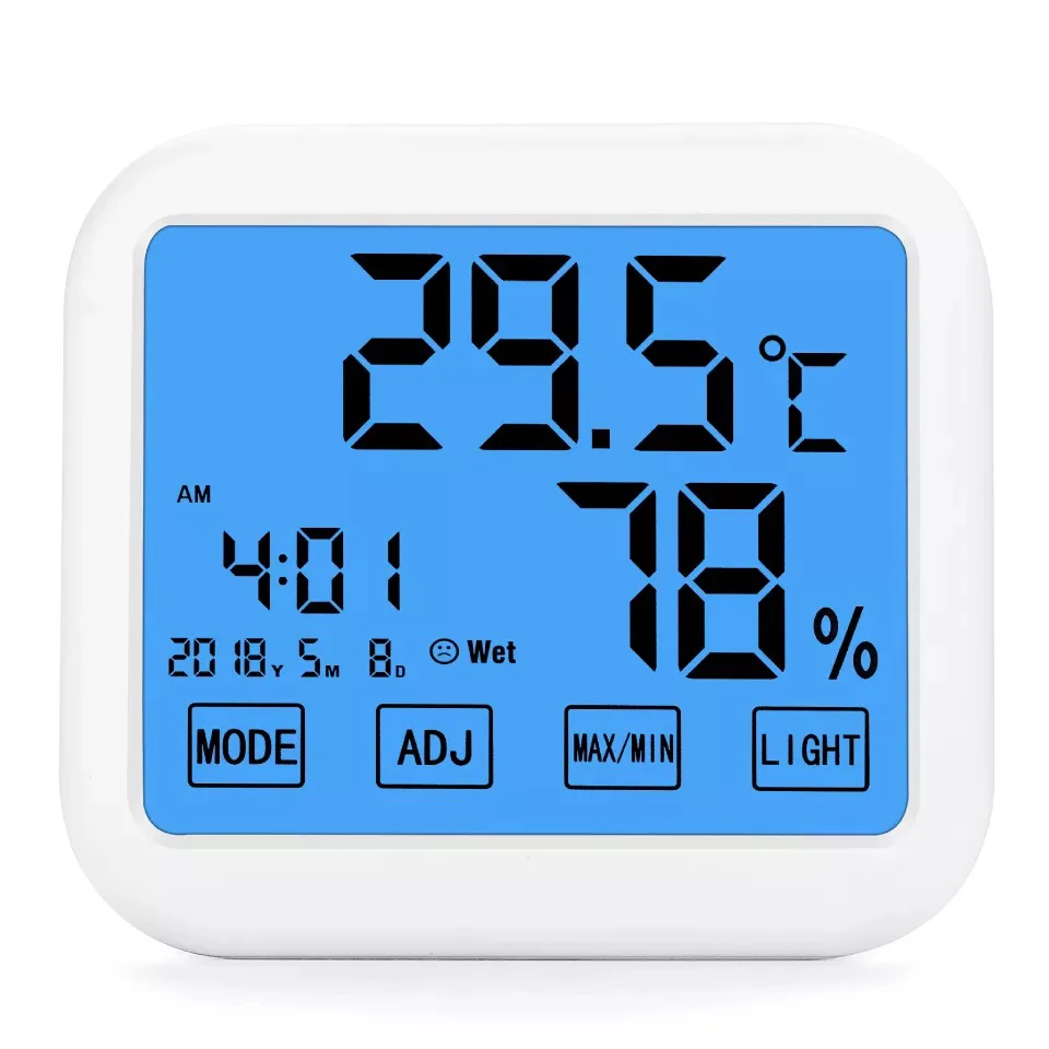Screen Touch Digital Temperature Monitor Wall Mounted Backlight ...
