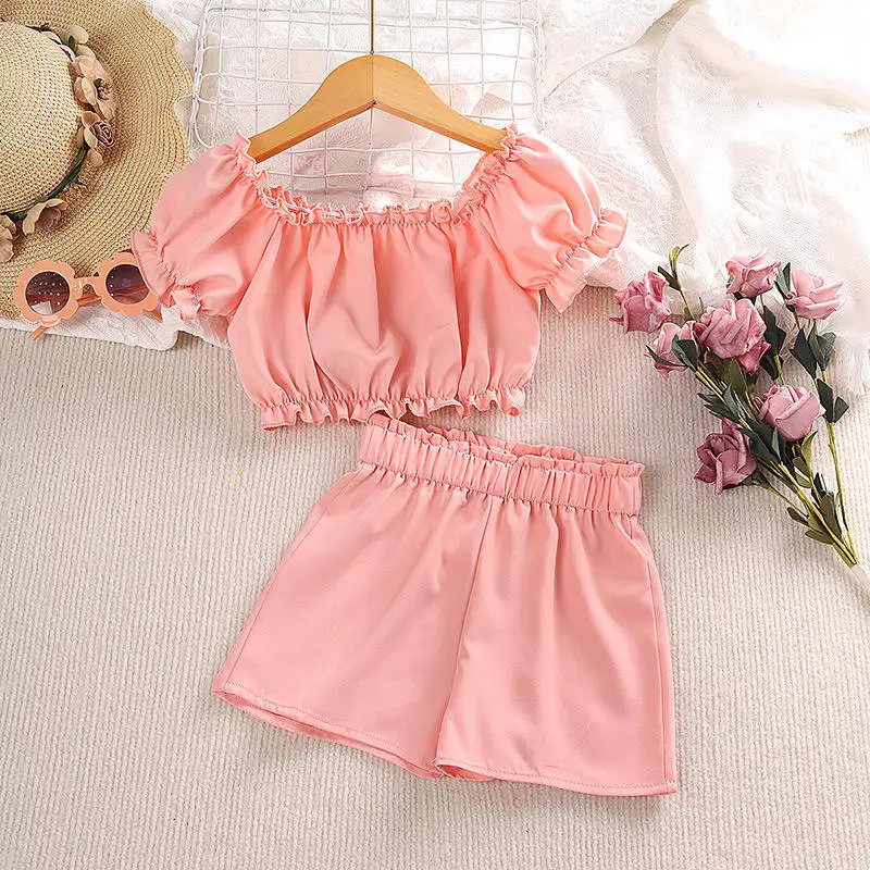 Girls Sets Summer Floral New Girl Clothing Shorts Sets Children's ...