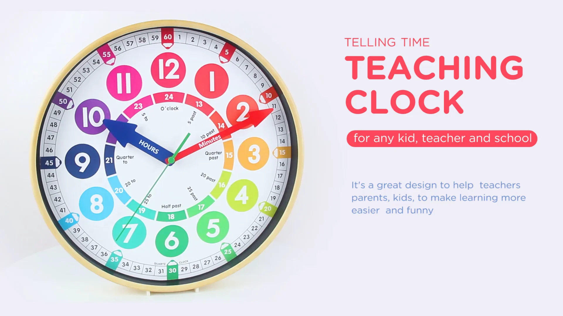 Colorful Learning Clock For Kids Study Children's Teaching Clock ...