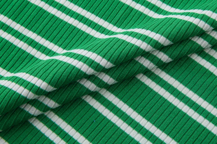 TR Knitting Drop Needle Yarn Dyed 4*2 Colorful Stripe Ribbed Fabric for ...