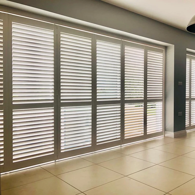 Factory price wooden custom window shutters interior pvc plantation ...