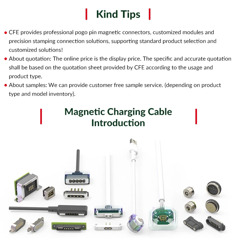 3 Pin Magnetic Pogo Pin Connector for Smart Watch Charging