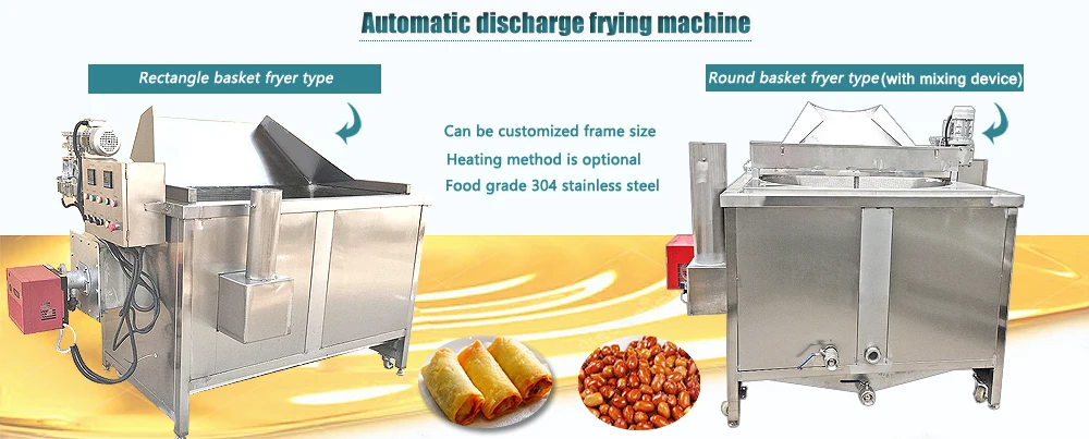 High Efficiency Potato Chips Batch Fryer / Auto Stir Fry Machine ...