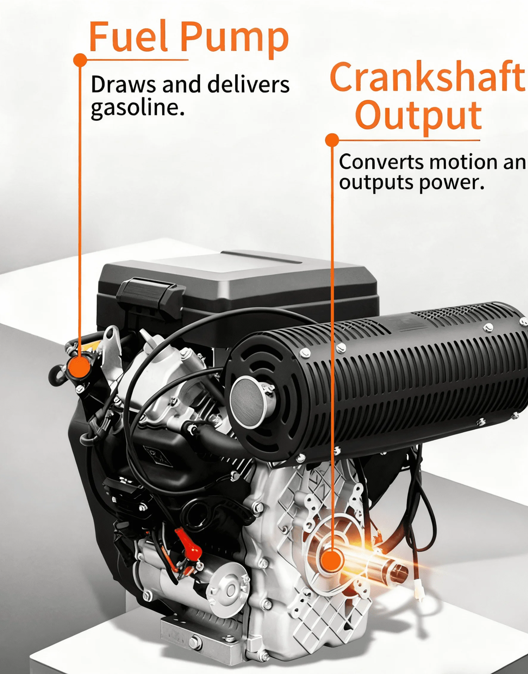 744cc V-Twin Gasoline Engine Dual Cylinder Petrol Power Unit for ...