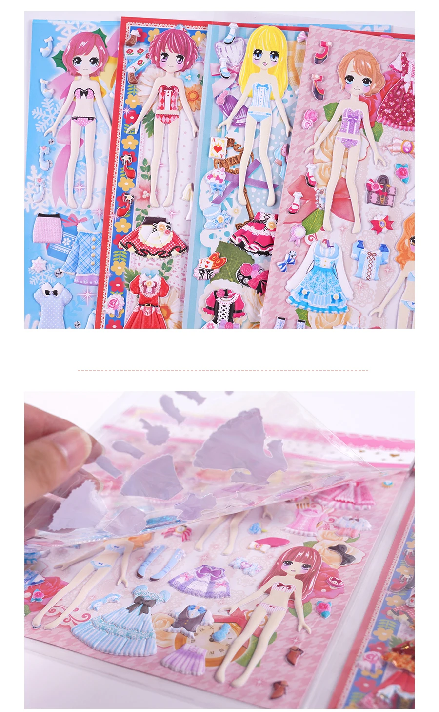 Shanle Wholesale Kawaii Girl Puffy Stickers Set Cute Princess Dress Up ...