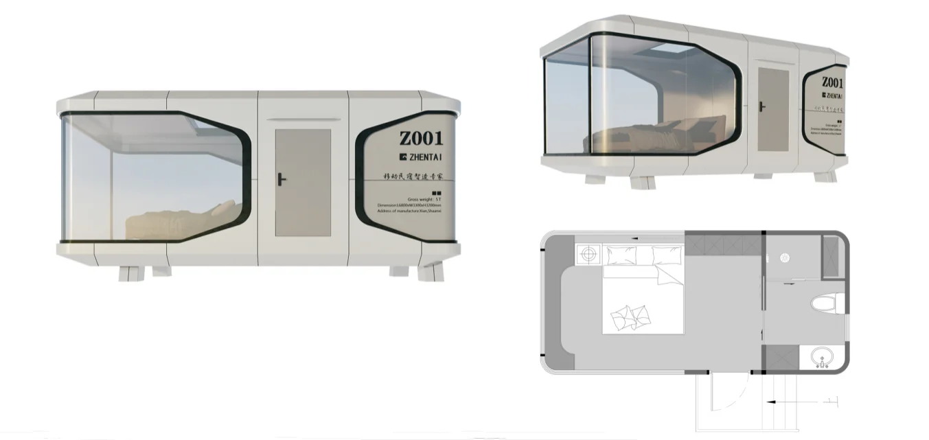 20ft 40ft Apple Cabin Single Deluxe Apartment House