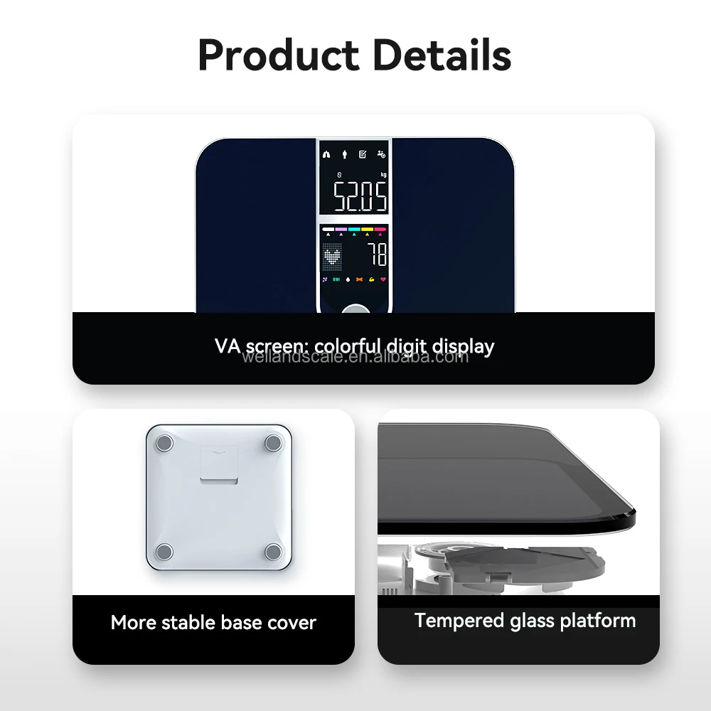 Welland Body Fat Scale - Smart BMI Analyser with VA Display