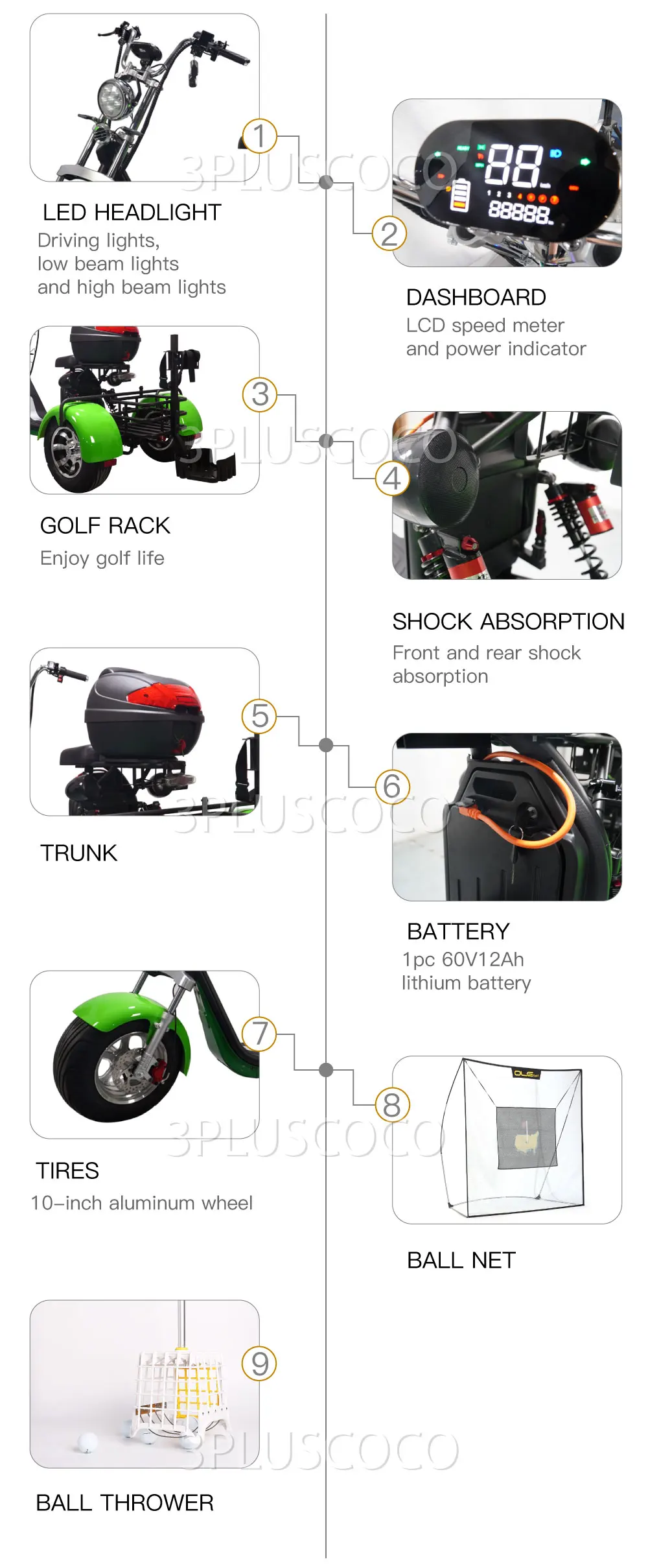 Citycoco 4000w Electric Golf Scooter - Versatile & Powerful