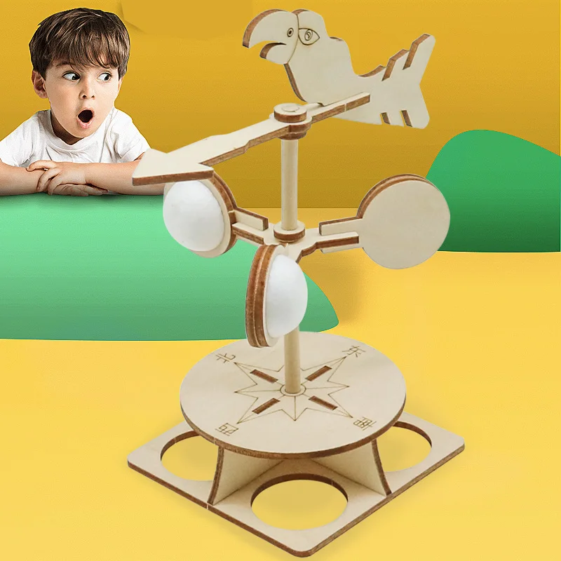 Students DIY Wind Vane Model Kit Wooden Kids Children Science Direction ...