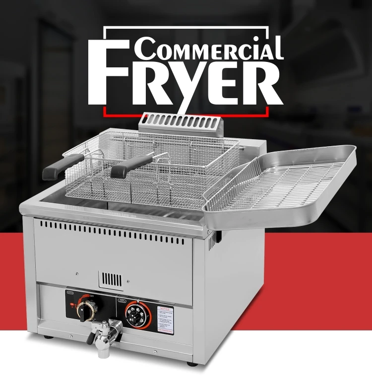 Tabletop Gas Deep Fryer With Temperature Control Stainless Steel 304 ...