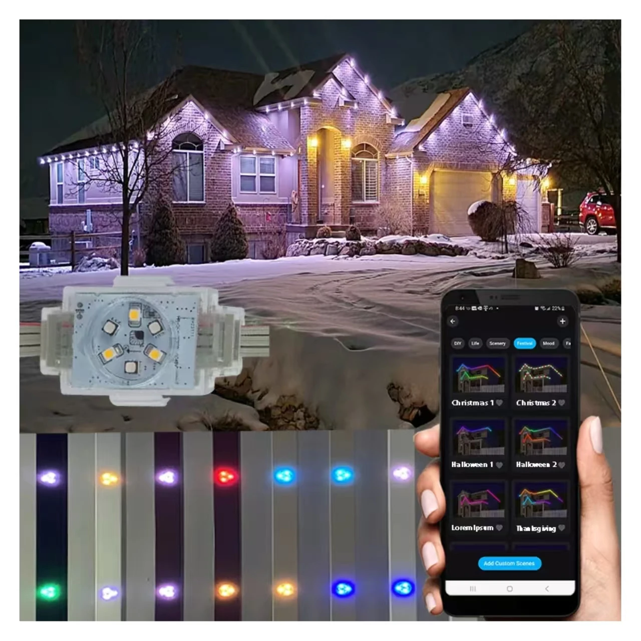 Twinklight Holiday Waterproof IP68 HRSYT Controller Permanent House Lights Rgbw 48V Pixel Point ...