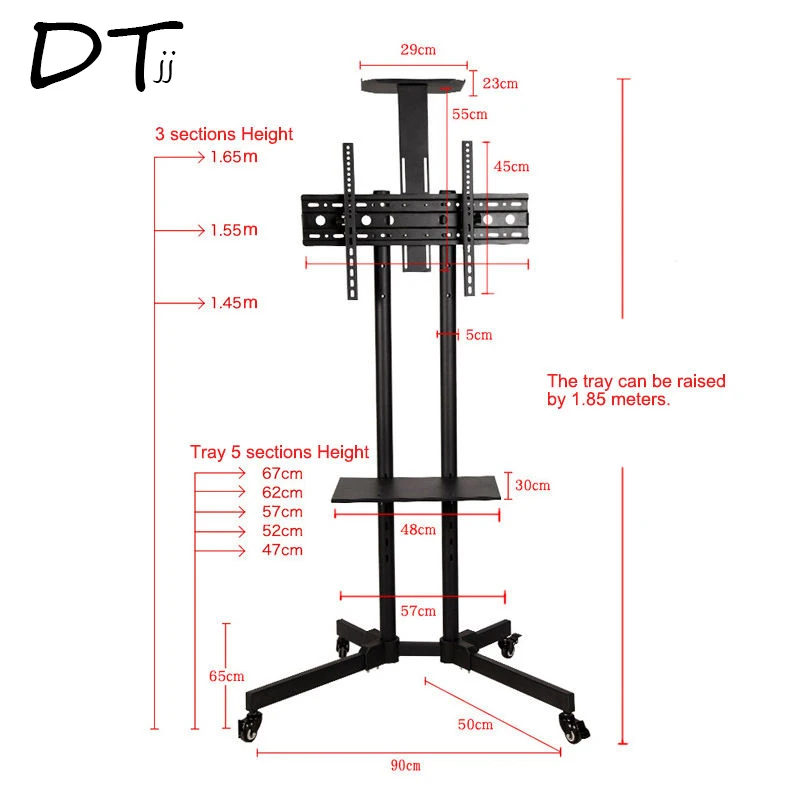 Commercial Furniture TV Cart Intelligent Adjustable Movable TV Pylon ...