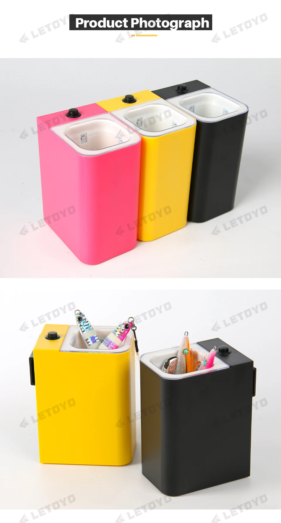 Letoyo New Uv Jig Glow Cup Fishing Lure Fill Light Accumulator Led Uv ...