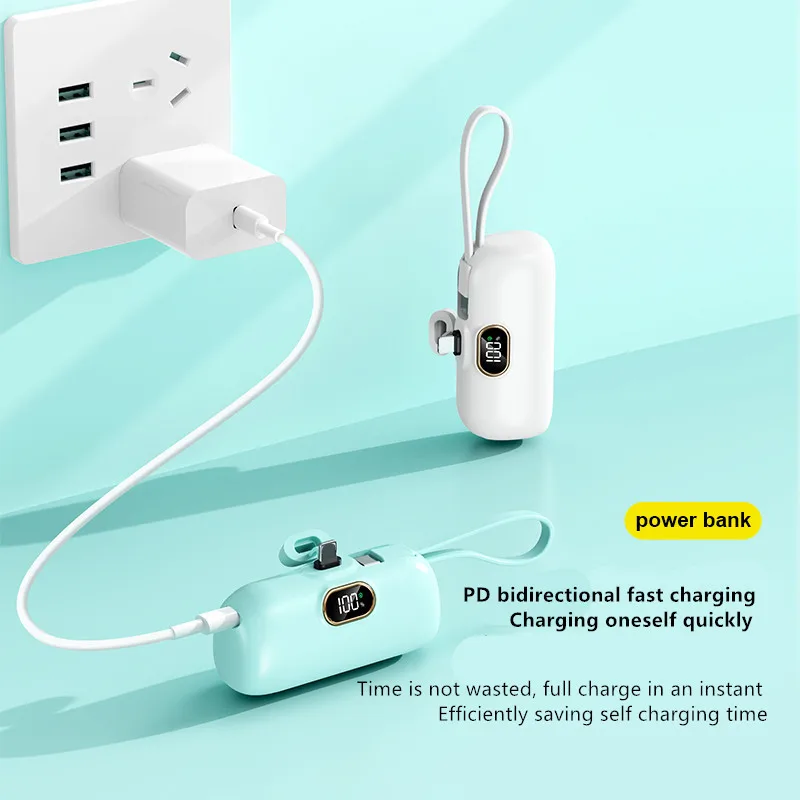 Mini Power Bank Small Capsule 5000mah Pocket Power Bank Compact Build ...