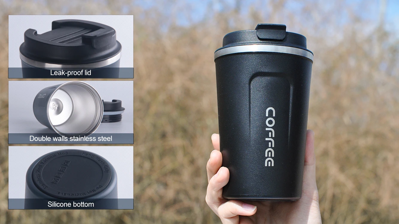 Customized Logo 380ml 510ml Double Wall Stainless Steel Mug