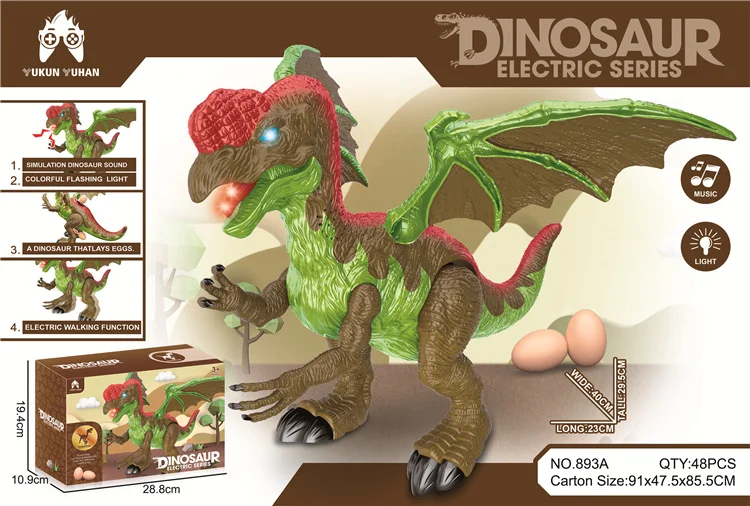 New Style Kids Boys Plastic Three Headed Dragon Dinosaur Toy with ...