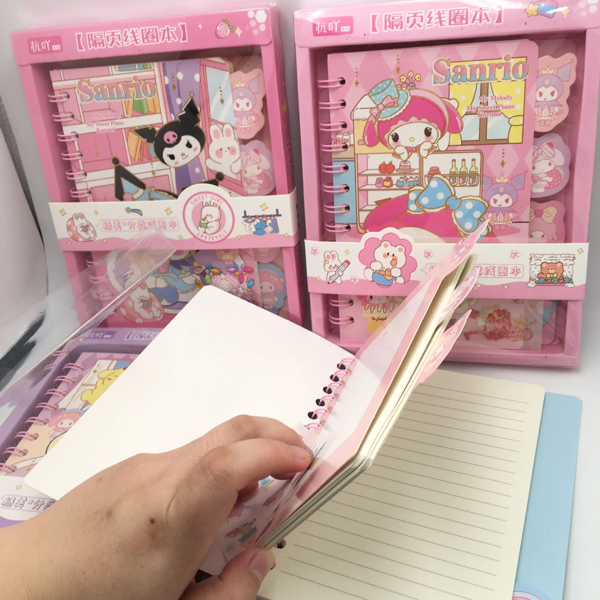 San-rio Kuromi Mymelody Cinnamoroll Pompompurin Notebook Children's ...
