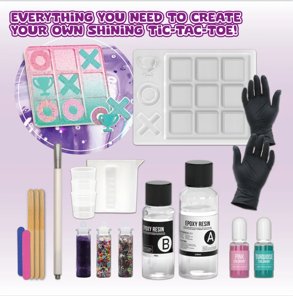 Game Night Tic Tac Toe Resin Art Starter Kit Diy Craft Epoxy Resin Kits ...