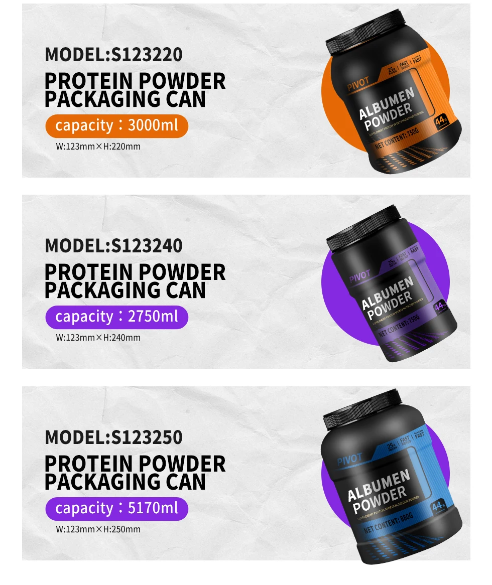 Supplement Bottle Black Protein Powder Container Whey Protein Jar ...