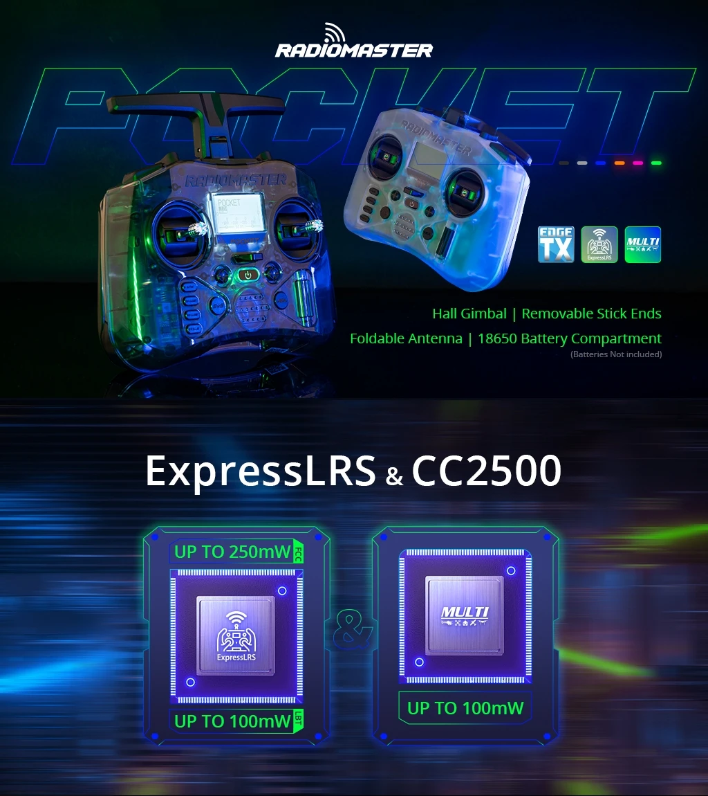 Radiomaster Pocket Hall Elrs/cc2500 Transmitter Remote Control Small ...