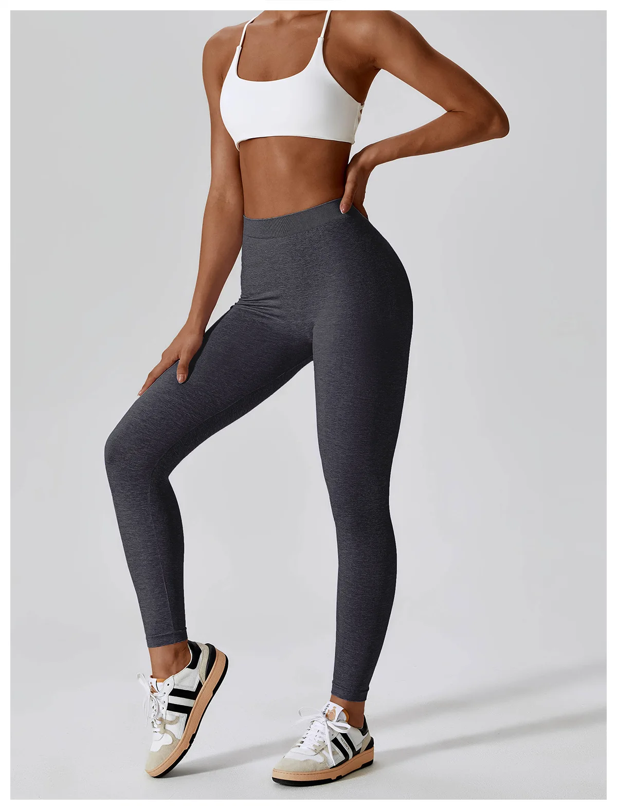 Custom Label Elastic Breathable Fitness V-back Yoga Pants High Waist ...