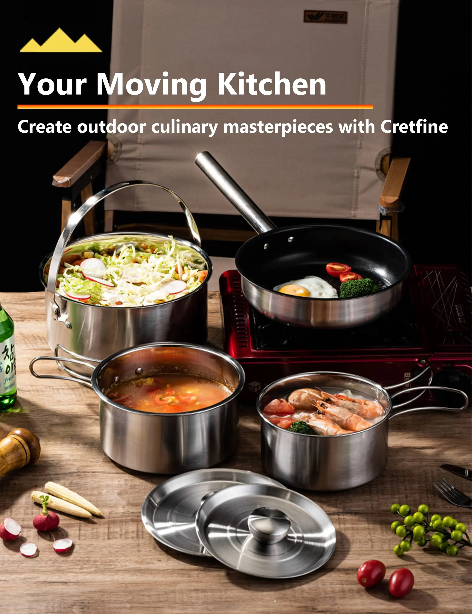 Alocs Custom Logo Non Stick Stainless Steel Kitchen Accessories Set ...