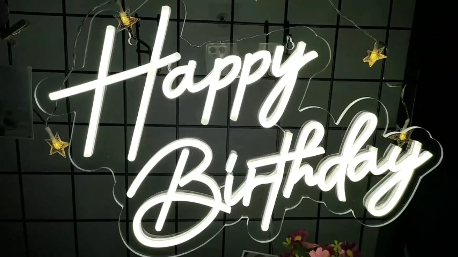 Happy Birthday Neon Sign For Wall Decor Custom Led Birthday Neon Light ...