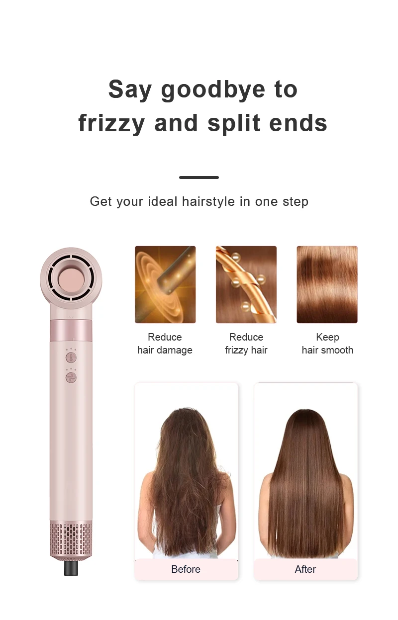 Multi-functional 5 in 1 Hot Air Styler Interchangeable Hairdryers ...