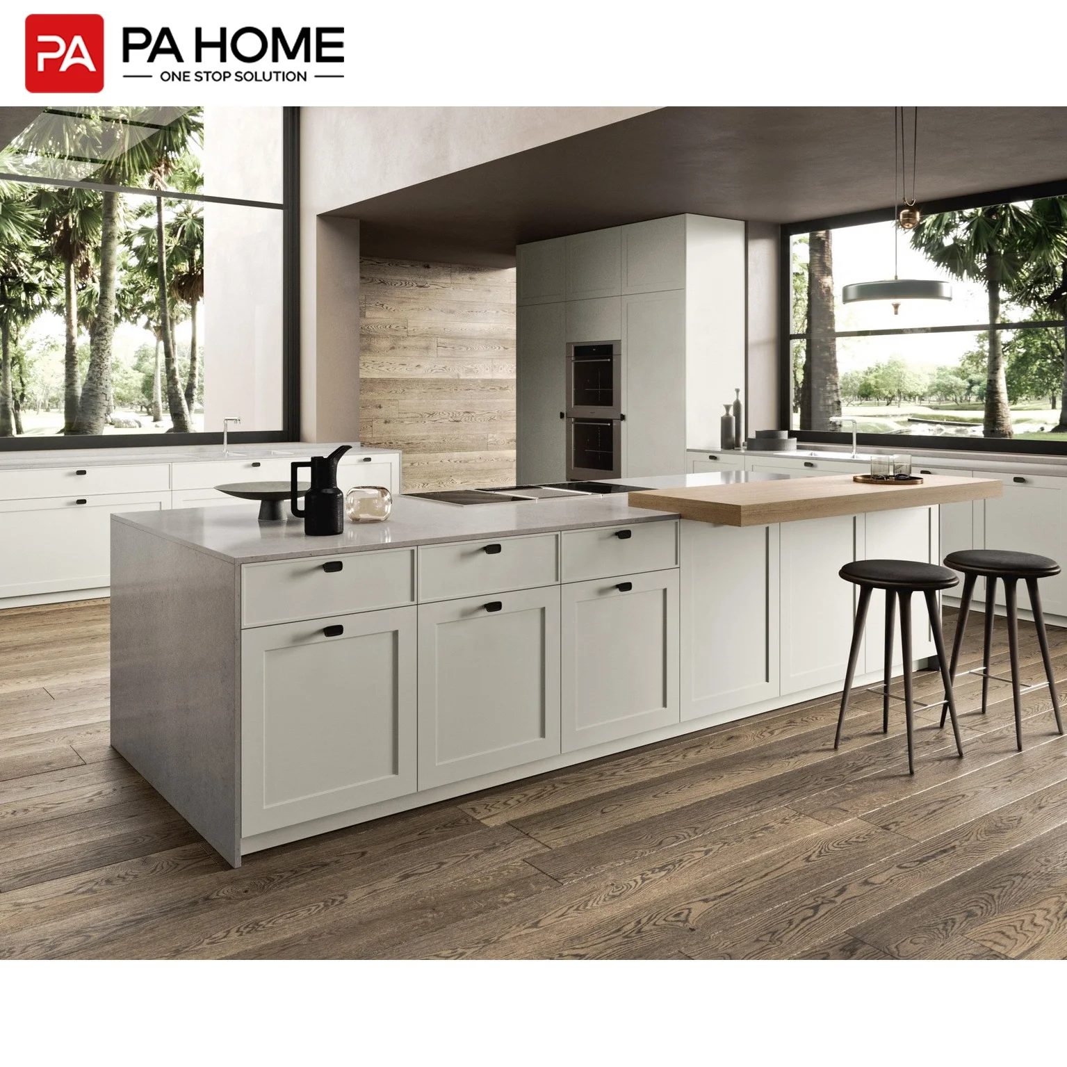 Pa Furniture Luxury White Pvc Custom Design Rta Shaker Modular Modern Kitchen Cabinet Set - Buy ...