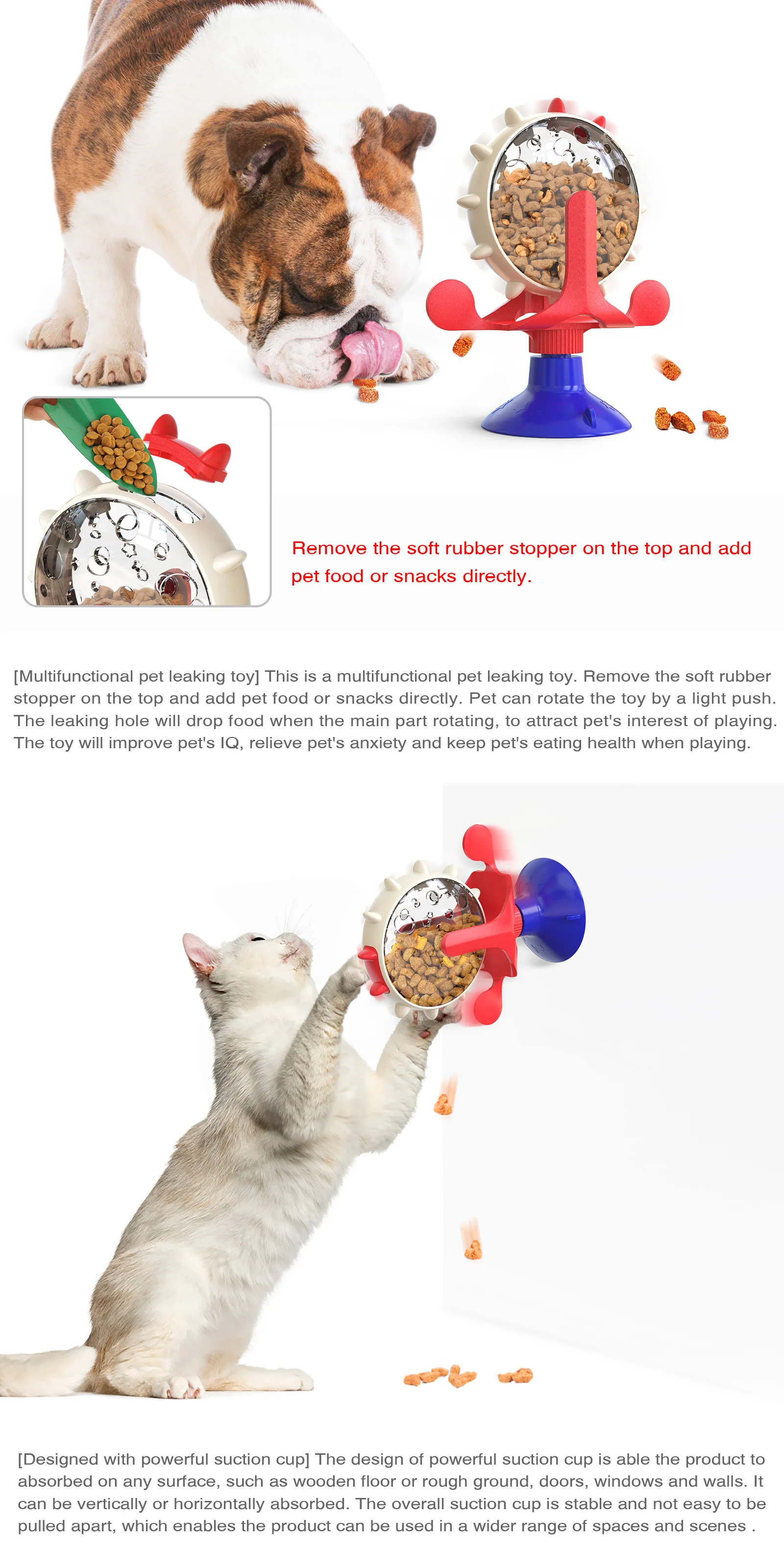 Automatic Cat Carousel Windmill Toy with Slow Food Spiller