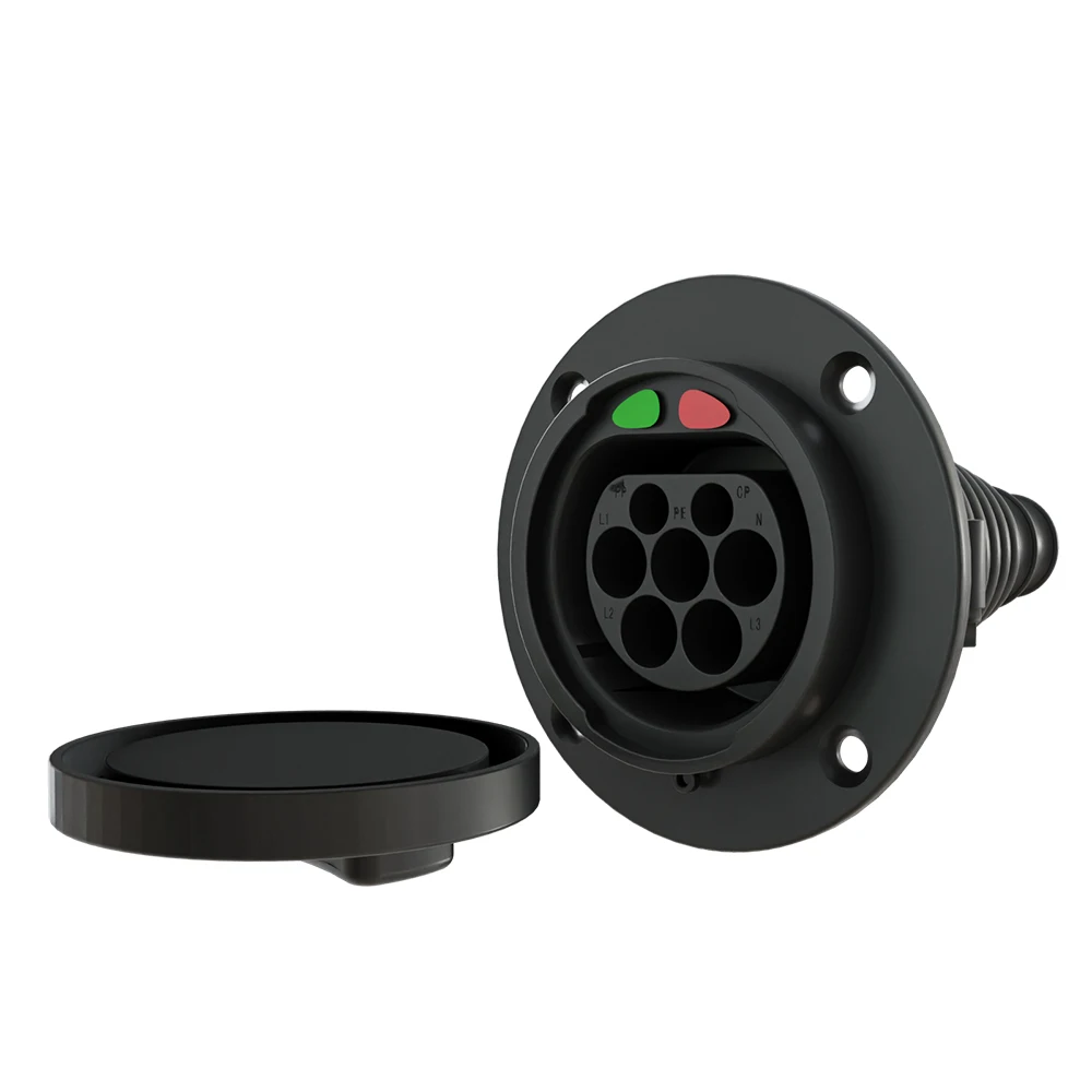 Iec62196 Ev Charging 7pin Male Socket 32a 415v 3 Phase 22kw Type2 Ev ...