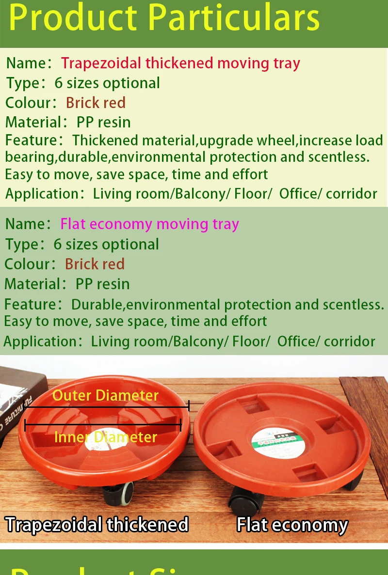 Transparent Flower Plant Pot Mover Stand - Durable & Movable