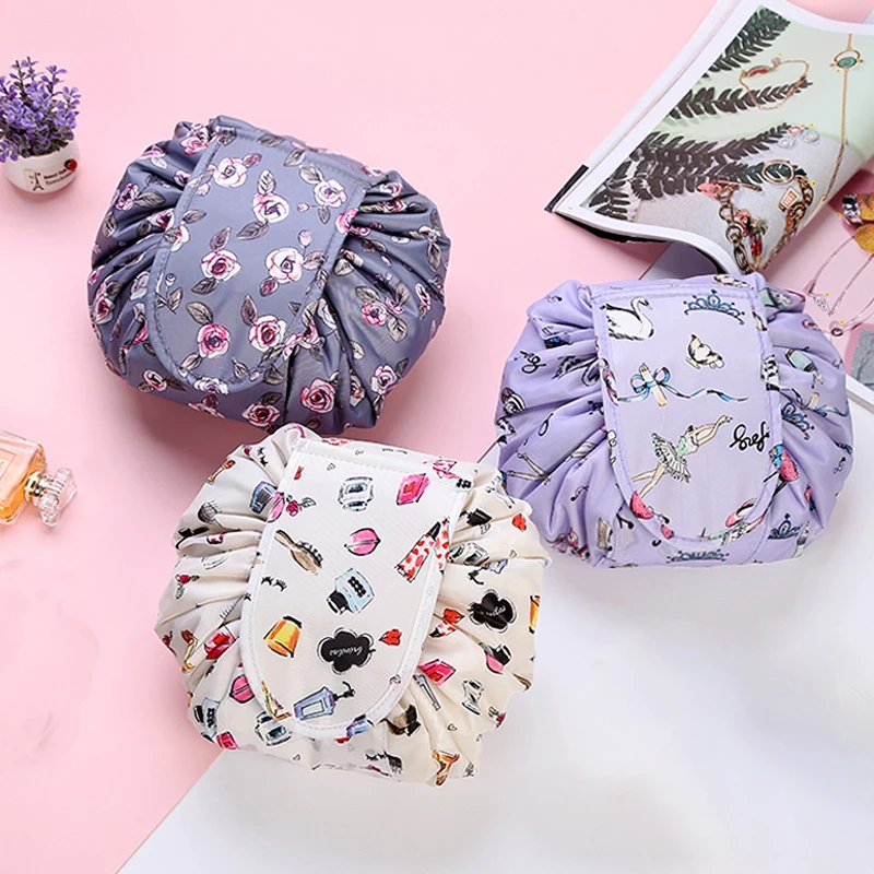 Custom Women Drawstring Cosmetic Bag Travel Storage Makeup Bag ...