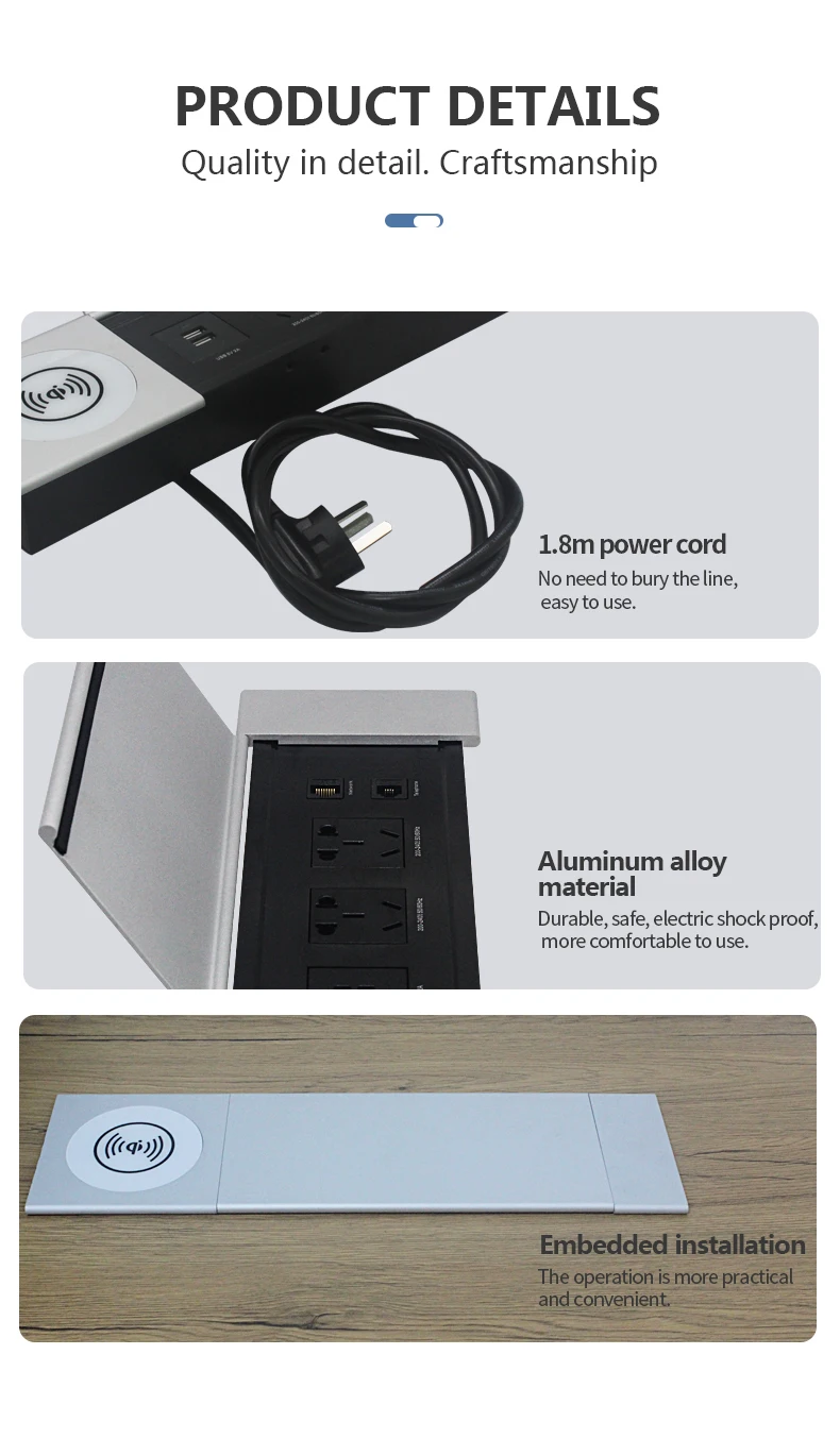 Furniture Hidden Recessed Desktop Power Outlet Office Tabletop ...