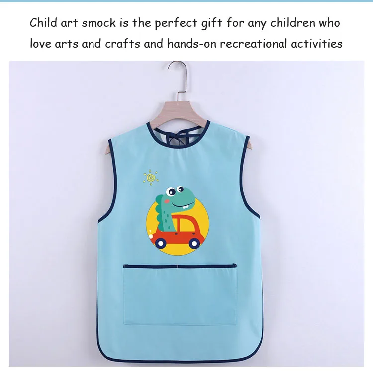 Kids Craft Apron Bib Waterproof Sleeveless Art Apron Painting Drawing ...