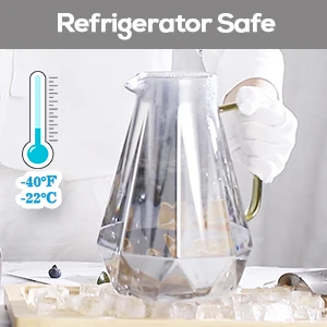 Elegant Thick Glass Water Pitcher with Diamond Pattern