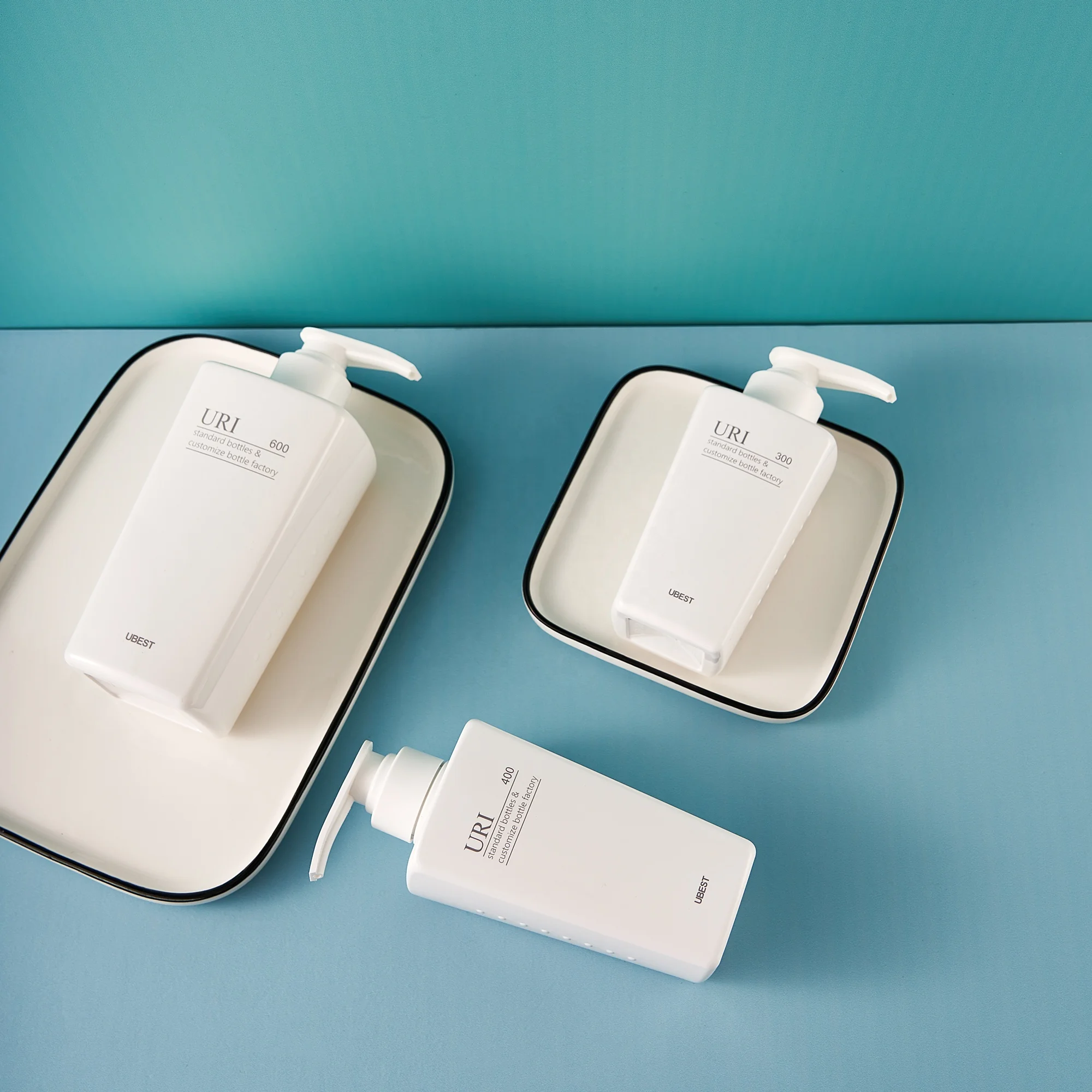 Inverted Conical Square Plastic Bottle 500ml Shampoo Body Wash Shower ...