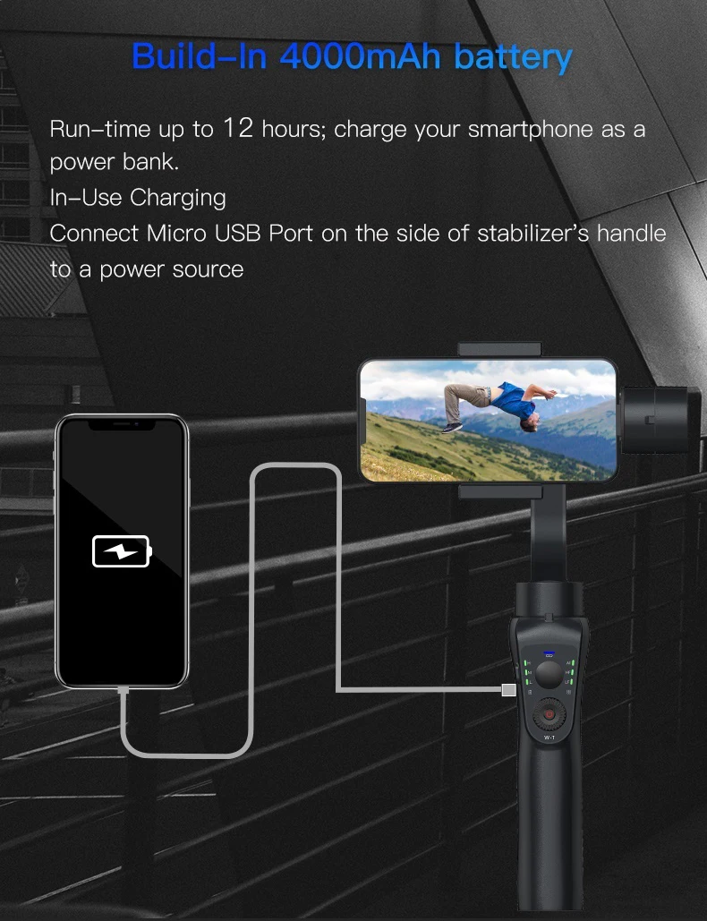 3 Axis Gimbal Handheld Smartphone Stabilizer - Stable Videos