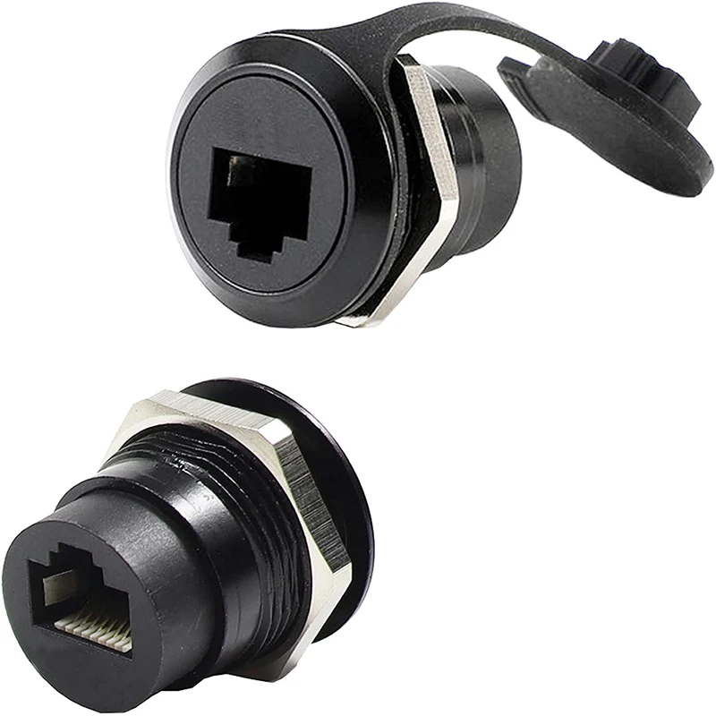 Rj45 Shielded Round Panel Mount Coupler With Dustproof Cap - Buy Rj45 ...