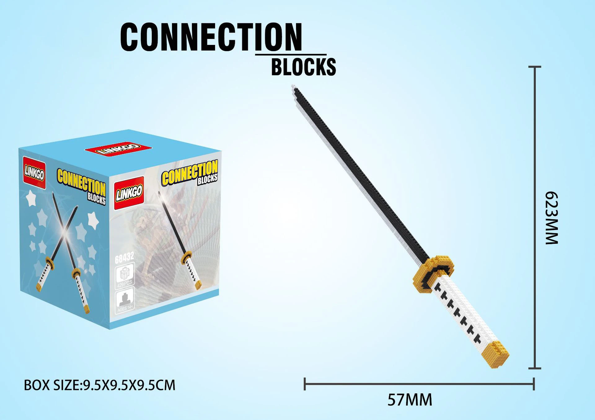 Wholesale One Piece Zolo Wado Ichimonji Sword Diy Building Block Sword ...