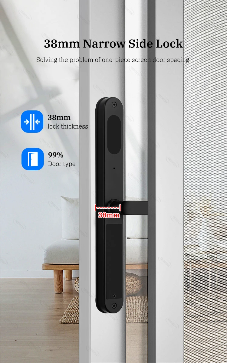 Tediton 92 IP68 Keyless Entry Mortise Smart Lock for Sliding Door