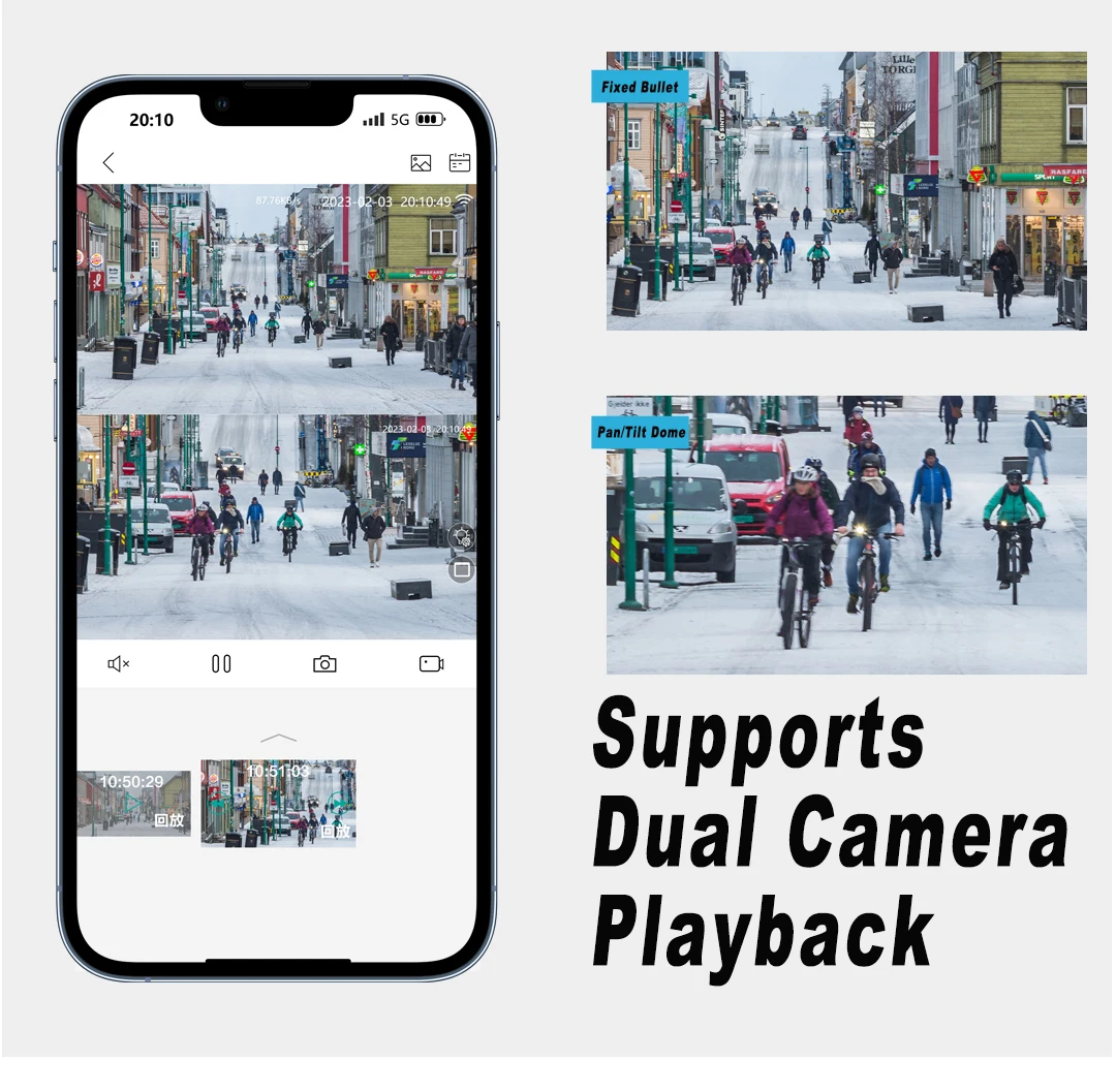 2K Dual lens Dual Screen WIFI PTZ Auto Tracking outdoor Security IP ...