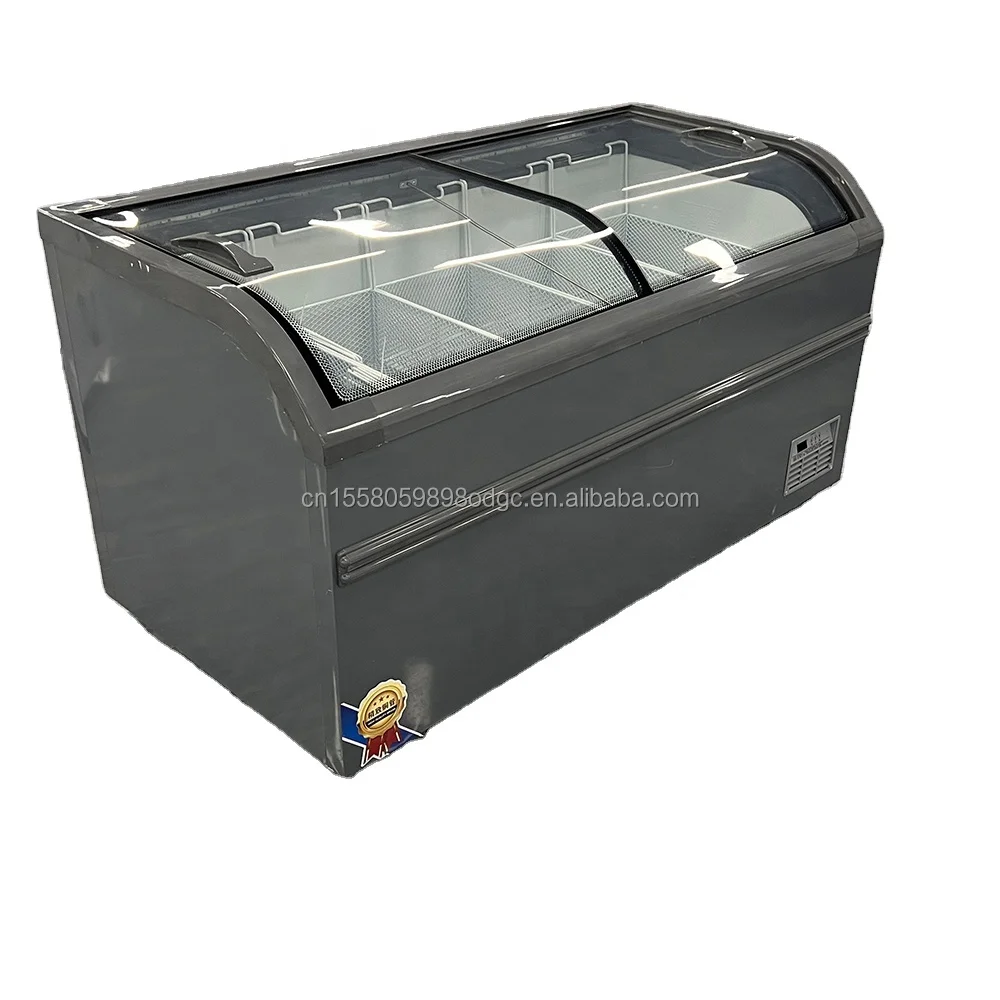 Commercial supermarket sliding door combination island freezer ...