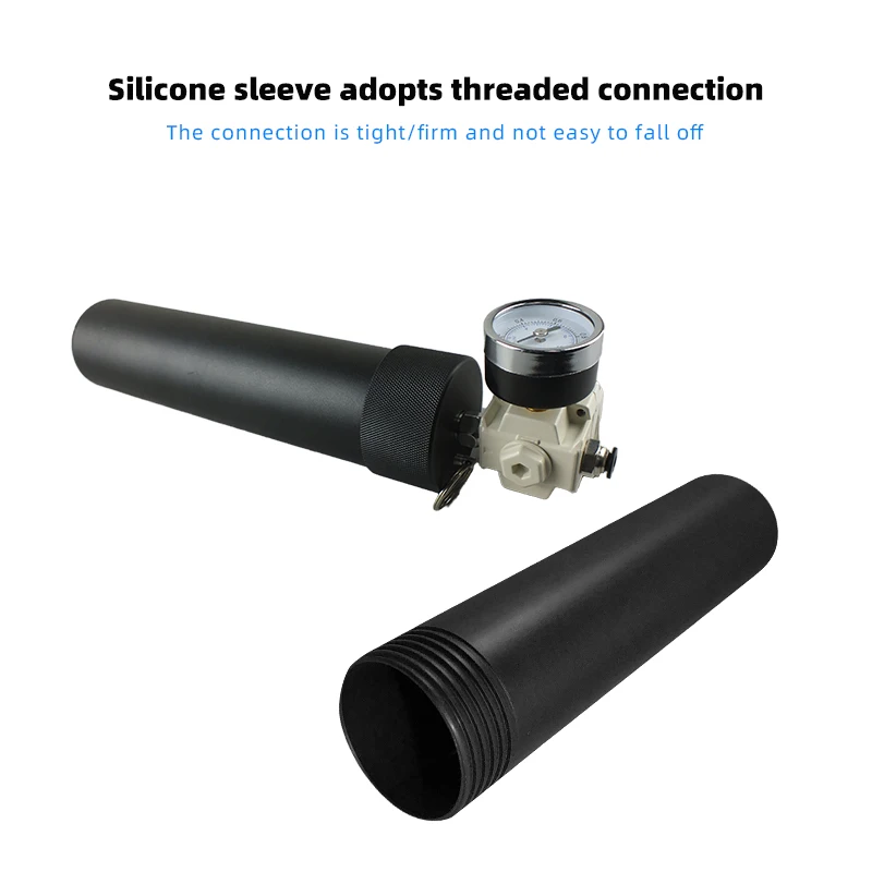 330ML Pneumatic Syringe with Pressure Gauge & Silicone Sleeve