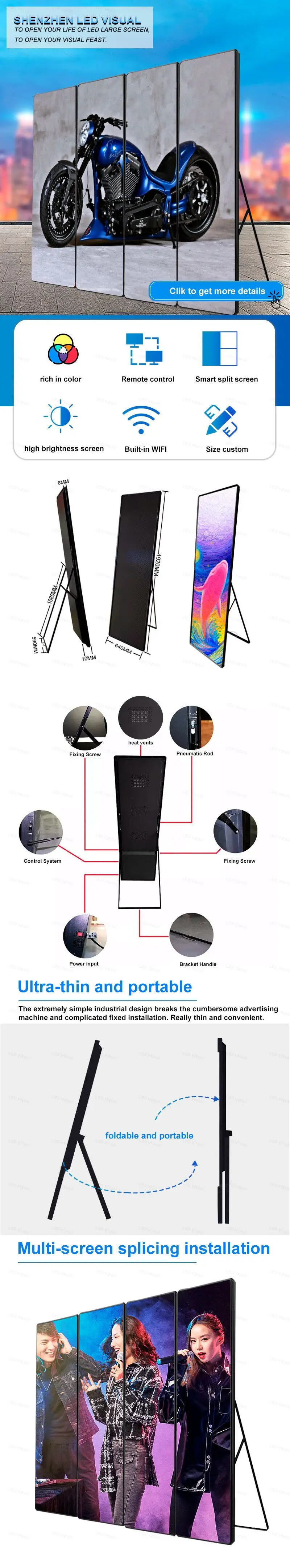 Indoor Flexible Led Poster Screen P2mm Led Screen With Good Color ...