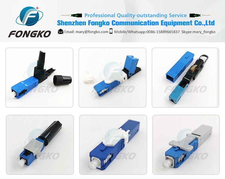 Fongko Ftth Drop Cable Field Termination Optitap Quick Connector Single Mode Splice Lc Sc/apc ...